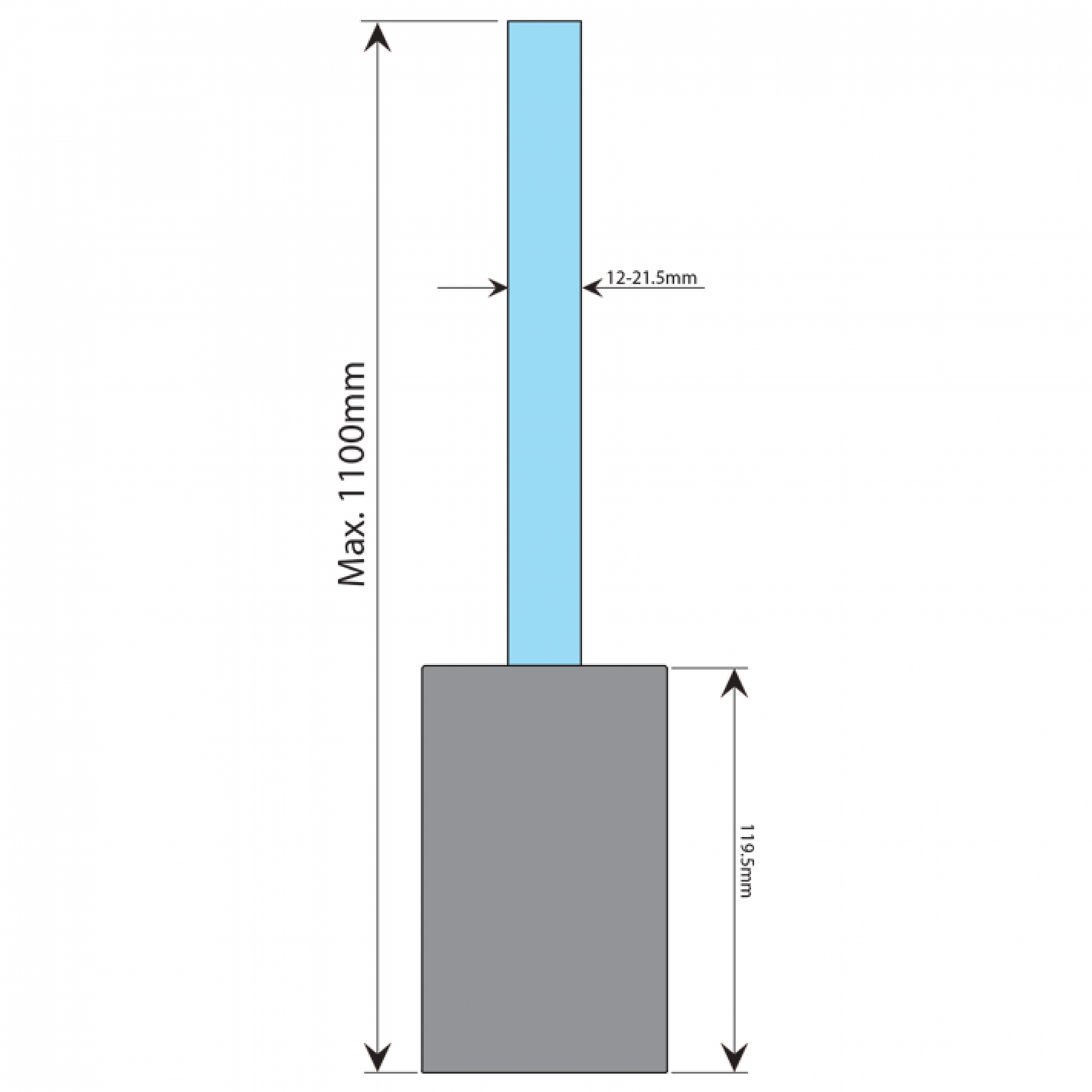 Crystal View Balustrade End Cap With Dowels - No Cladding – GlassOnline